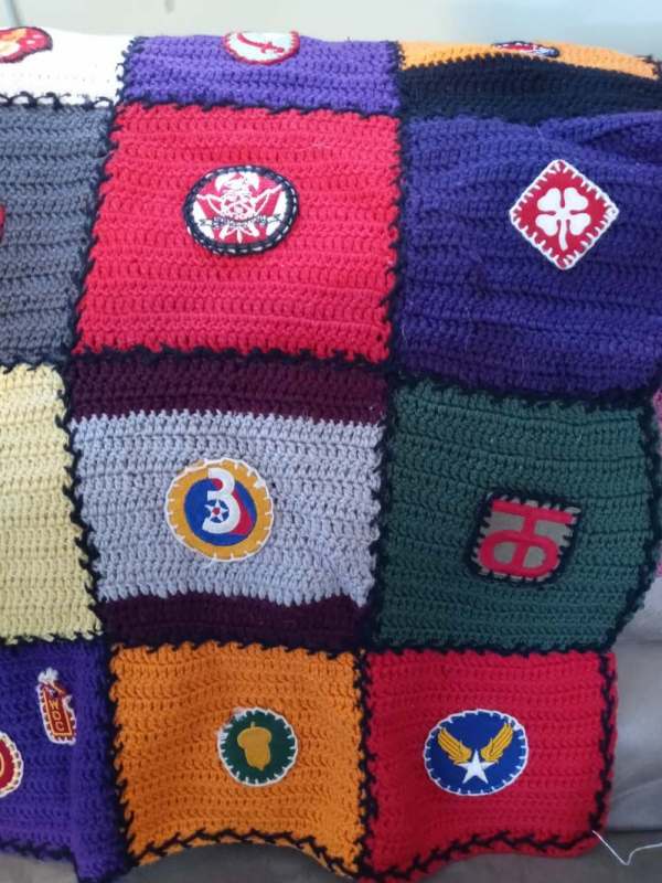 WWII crocheted patch blanket - ARMY AND USAAF - U.S. Militaria Forum