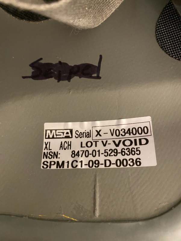 Strange MSA ACH Label - Help! - MODERN COMPOSITE HELMETS - U.S ...