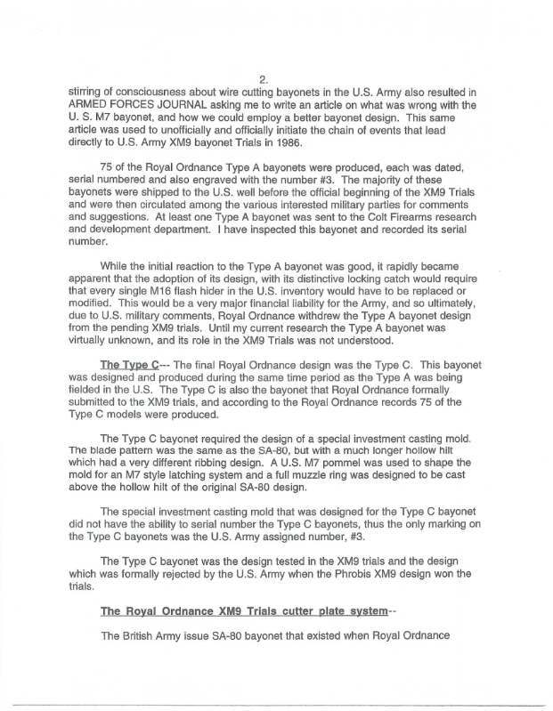 XM9 Trials Bayonets; Phrobis, Royal Ordnance, S-Tron, Imperial, Marto ...