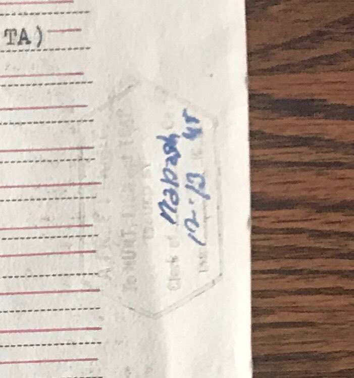 Received for Record Stamp USMC Document - EPHEMERA, PHOTOGRAPHS ...