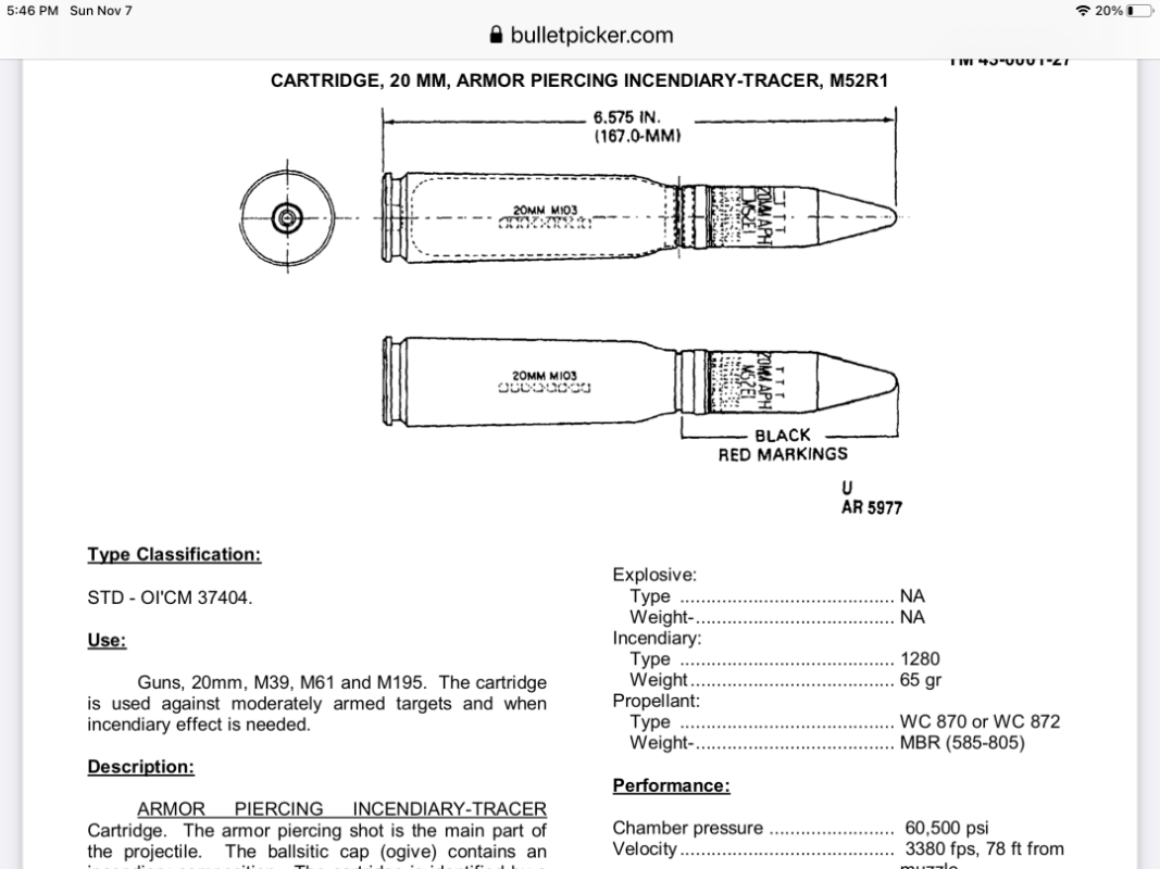 20mm M55 A2 - ORDNANCE - U.S. Militaria Forum