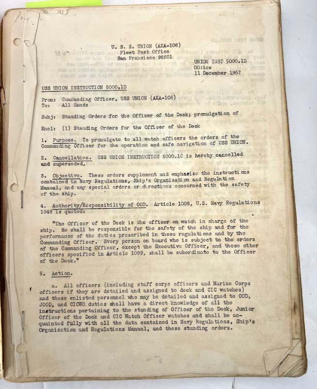 Sets of US Navy Captain's Night Order Books - the night shift's ...