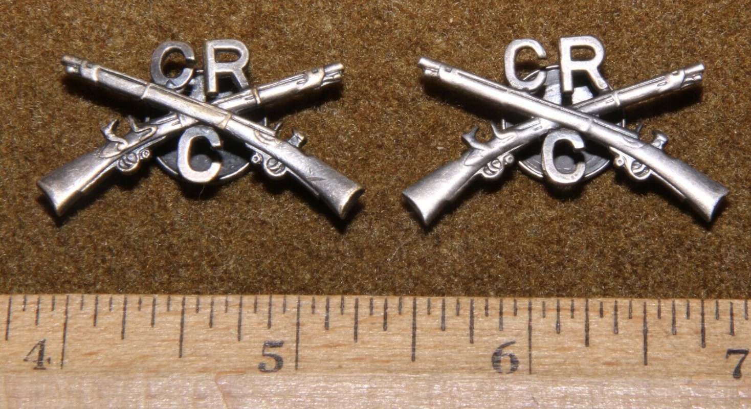 Infantry Officer Collar Brass "CR over C" - ARMY (INCLUDING USAAC/AAF ...