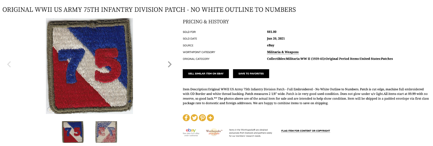 75th Infantry Division small patch - ARMY AND USAAF - U.S. Militaria Forum