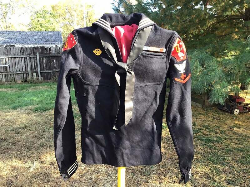 US Navy Corpsman jumper with USMC insignia, USMC Alpha blouse with USN ...