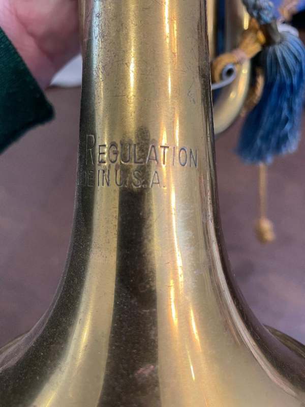 Ceremonial bugle and banner for the 397th Infantry Regiment, 100th ...