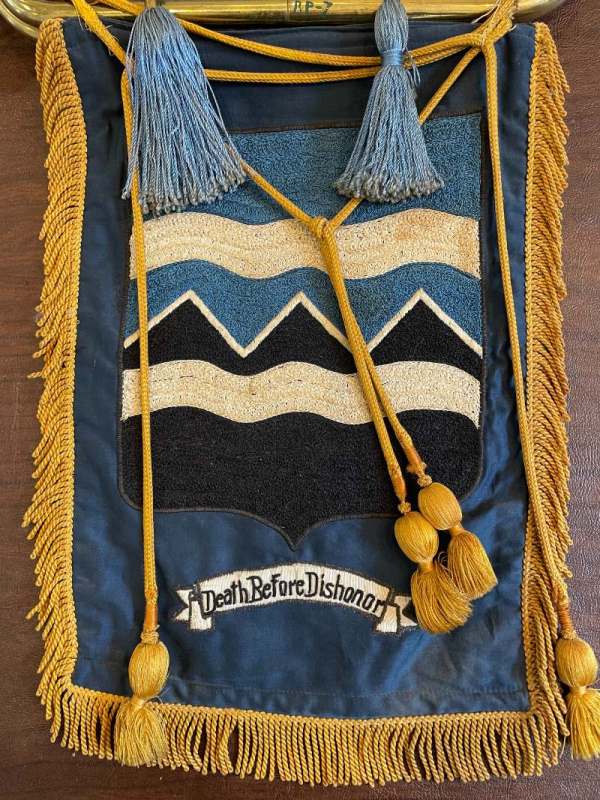 Ceremonial bugle and banner for the 397th Infantry Regiment, 100th ...