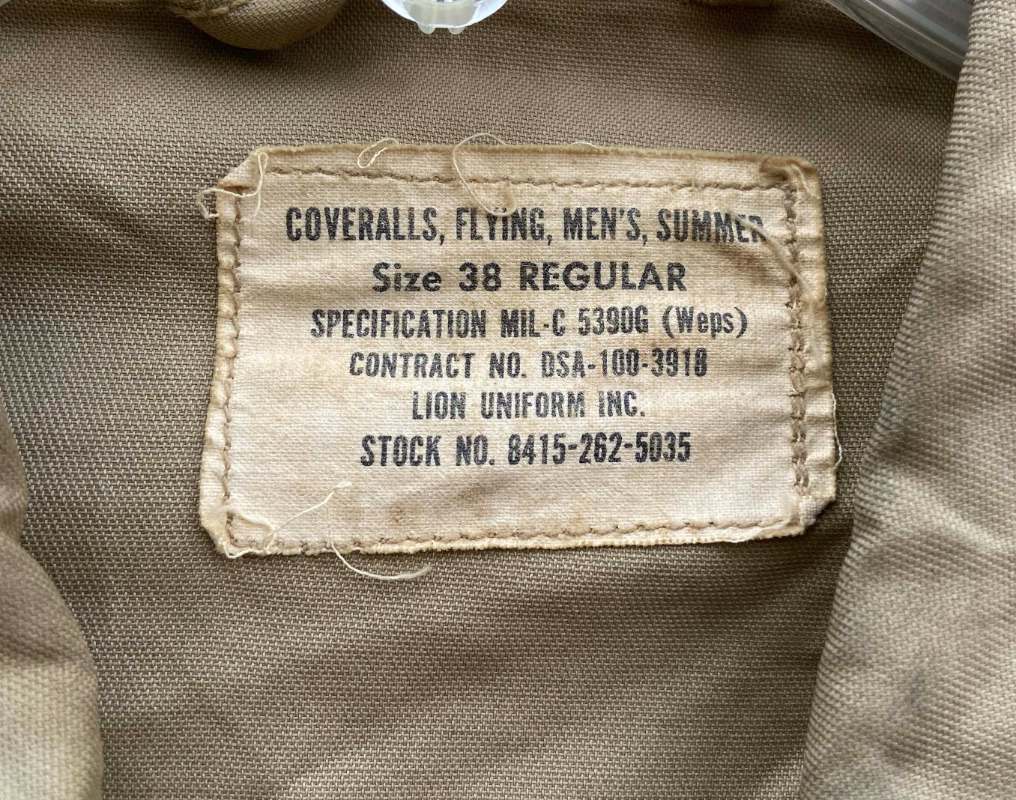 1966 VT-25 flight suit with rigger added pockets - FLIGHT CLOTHING - U ...