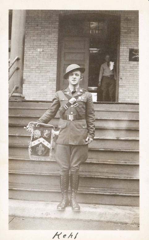 Ceremonial bugle and banner for the 397th Infantry Regiment, 100th ...
