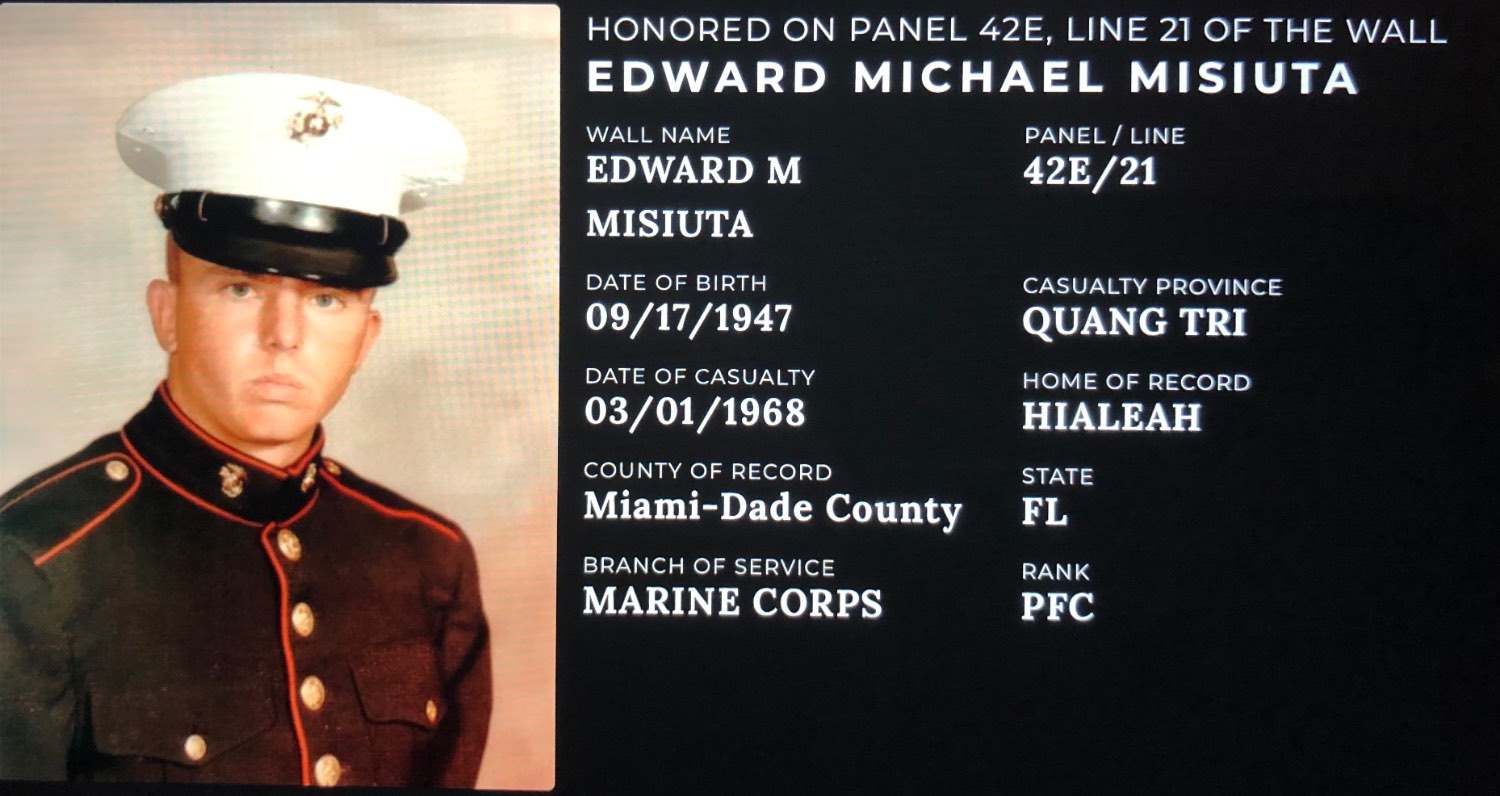 54 years ago today, Edward “Mickey” Misiuta, USMC - TAPS - U.S ...