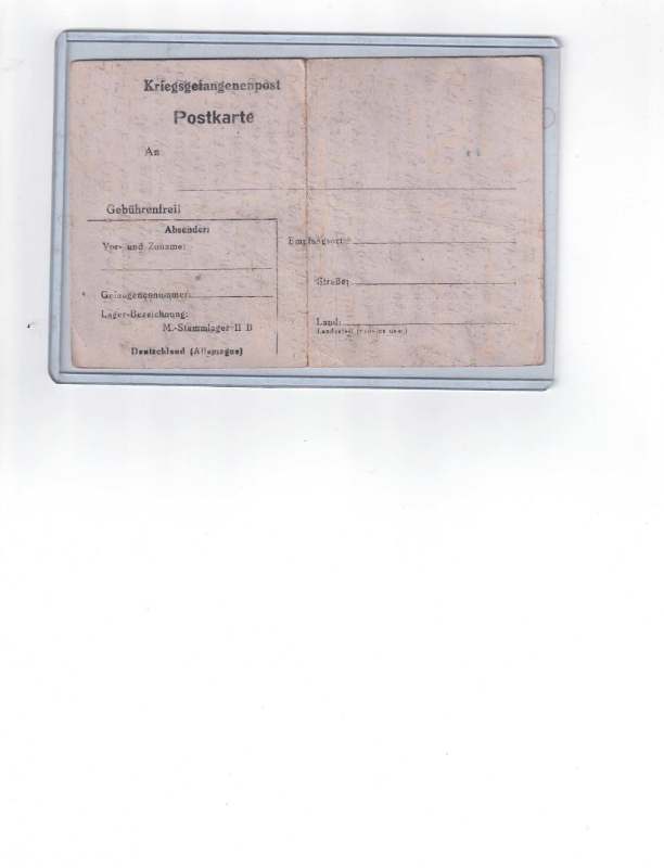 POW Postcard - Germany - EPHEMERA, PHOTOGRAPHS & MILITARY ARTWORK - U.S ...