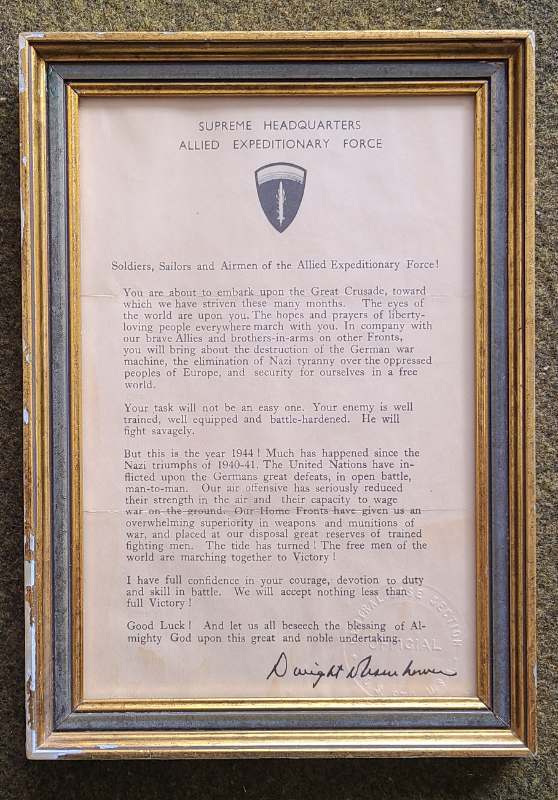 Eisenhower D-Day letter from the vets grandson - EPHEMERA, PHOTOGRAPHS ...