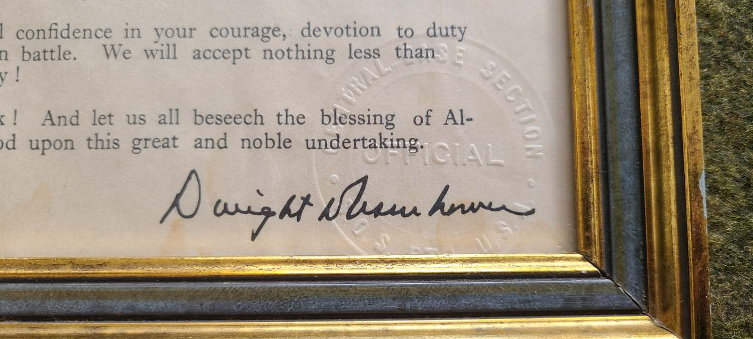 Eisenhower D-Day letter from the vets grandson - EPHEMERA, PHOTOGRAPHS ...