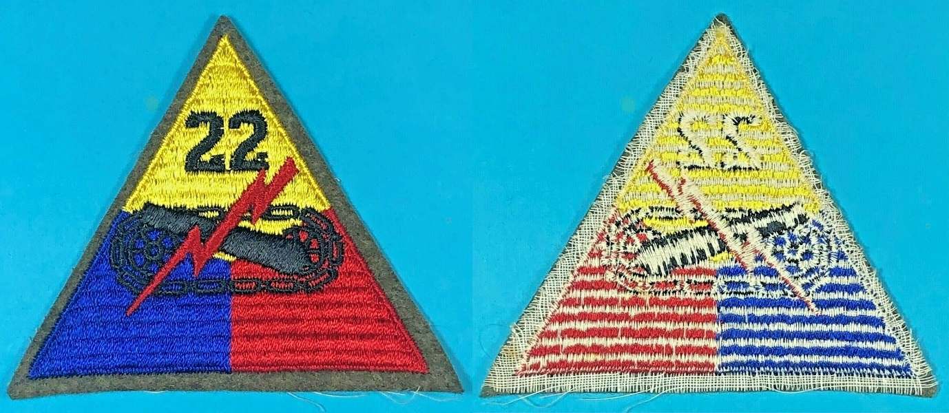 2 Unusual 22nd Armored Patches - ARMY AND USAAF - U.S. Militaria Forum