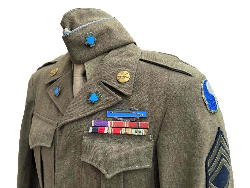 Uniform and photo group of S/SGT Jack Linaburg, B Co., 347th IR, 87th ...