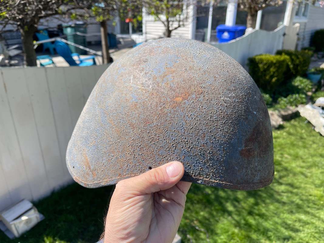 Unknown blue steel helmet - HELMET PRESERVATION, DISPLAY, REFERENCE ...