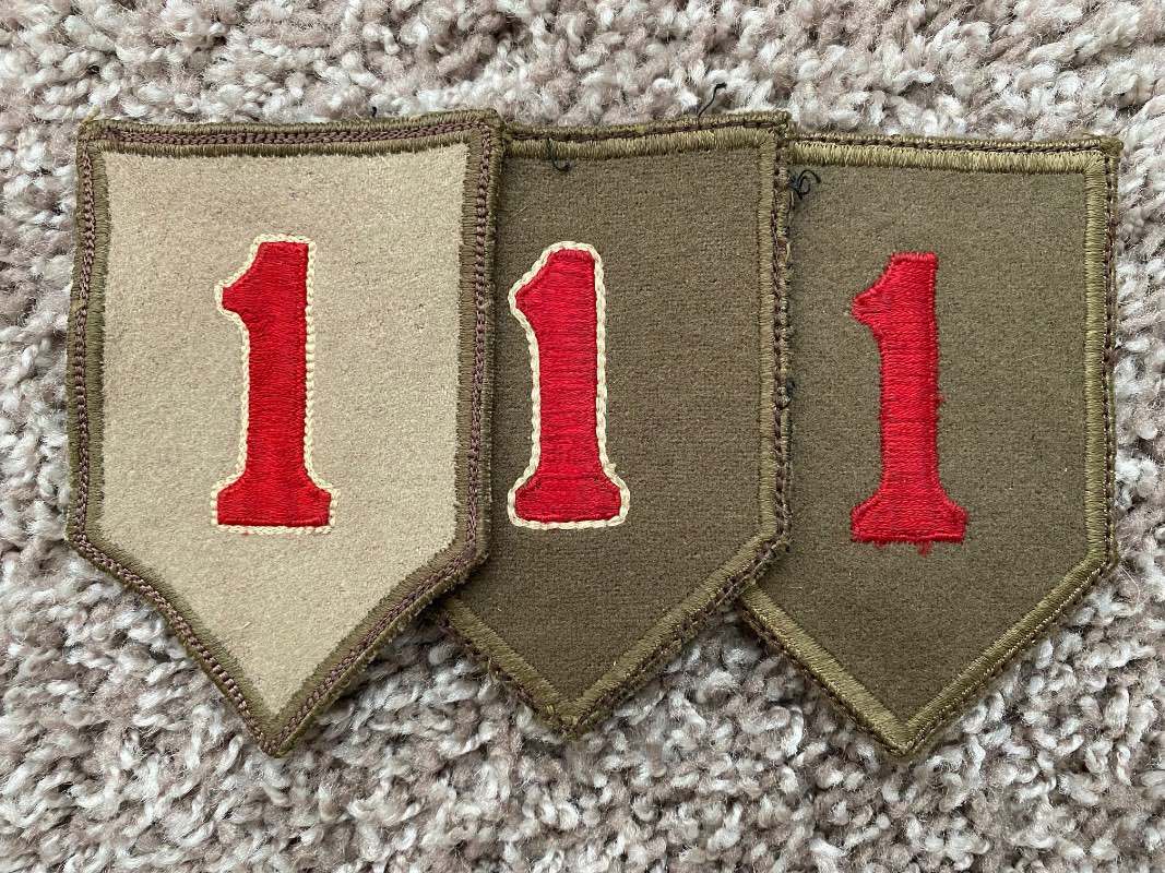 WW2 theater made 1st Infantry Division "Big Red One" patches - ARMY AND ...
