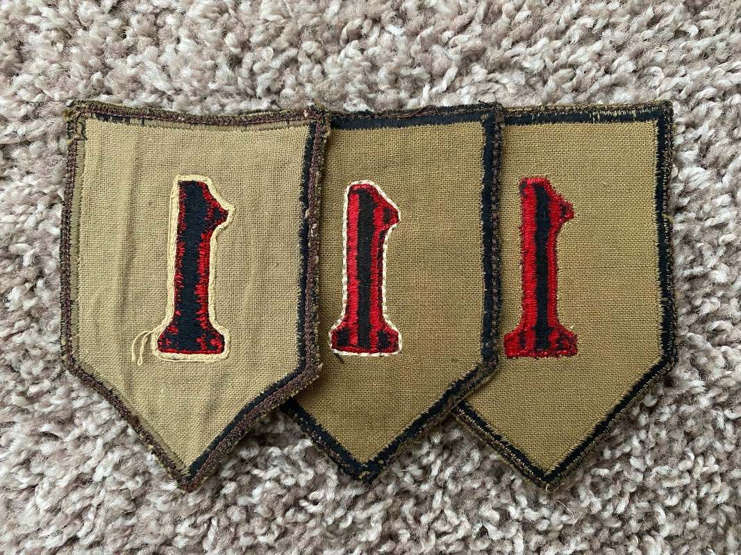 WW2 theater made 1st Infantry Division "Big Red One" patches - ARMY AND ...