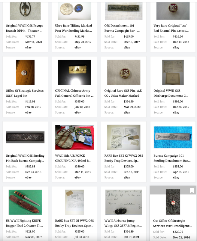 Post war OSS veteran's pin - LAPEL BUTTONS (DISCHARGE & RETIREMENT FOR ...