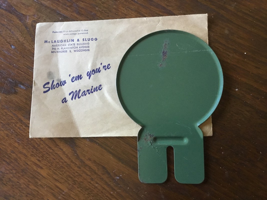 1940s USMC Marine Corps license plate topper - BASE/BIVOUAC/CAMP/DEPOT ...