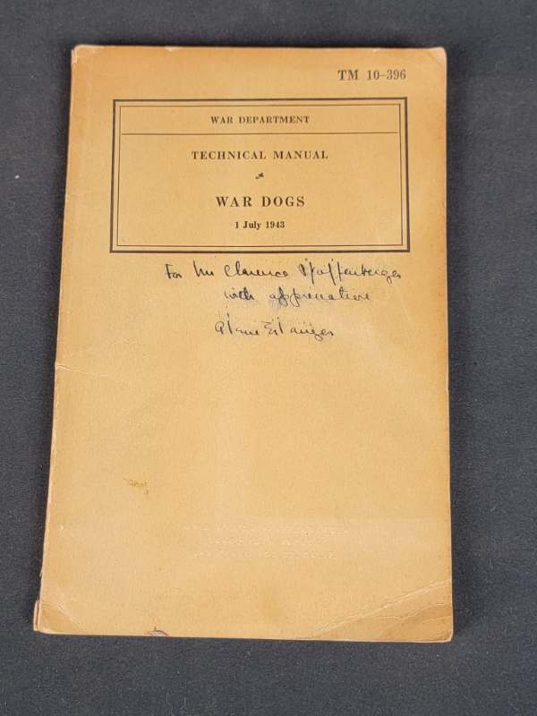 Can anyone read the name on this War Dog TM? - ANIMALS IN SERVICE - U.S ...