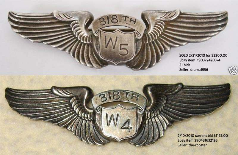 Original WASP Class W-5 on Bell-base wing - WOMEN FLYING SERVICES WING ...