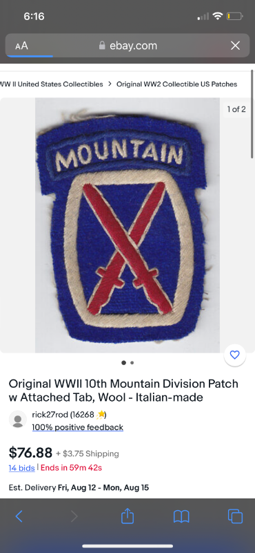10th mountain division patch and more - ARMY AND USAAF - U.S. Militaria ...