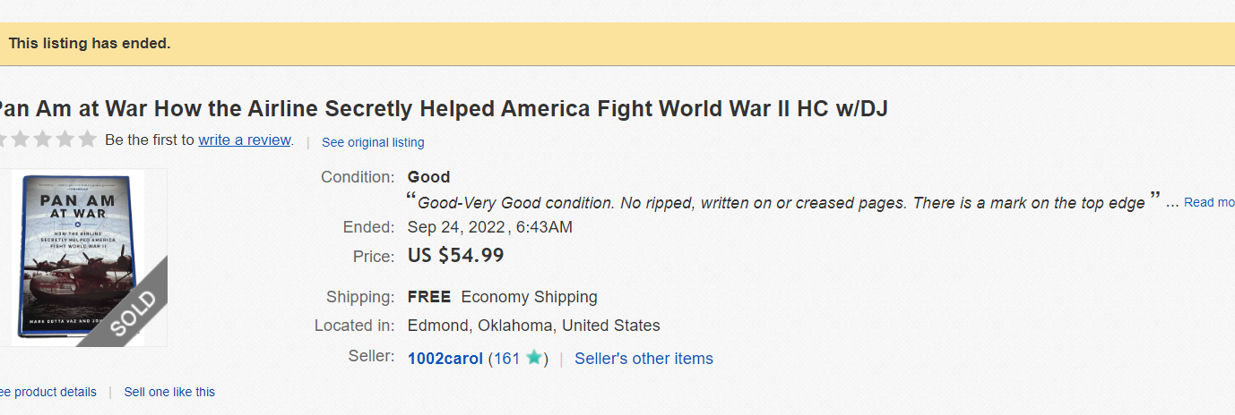Pan Am At War Book is Flying High! - BOOK REPORTS - U.S. Militaria Forum
