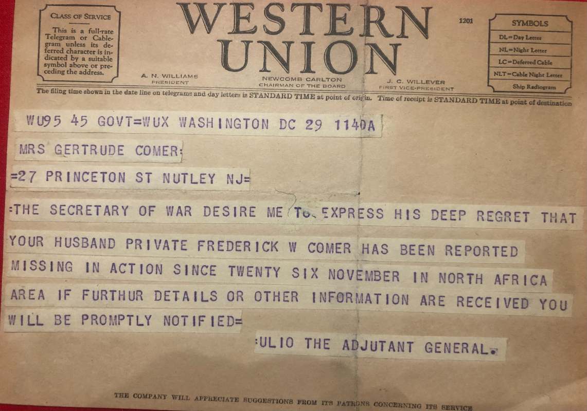 Purple Heart KIA Frederick Comer: Bombed Troopship HMT Rohna ...