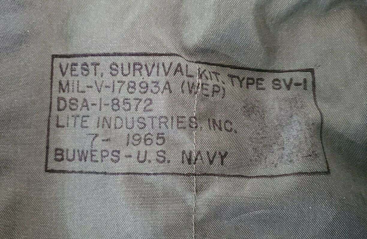 USN Nam Survival Vest - SURVIVAL GEAR - U.S. Militaria Forum