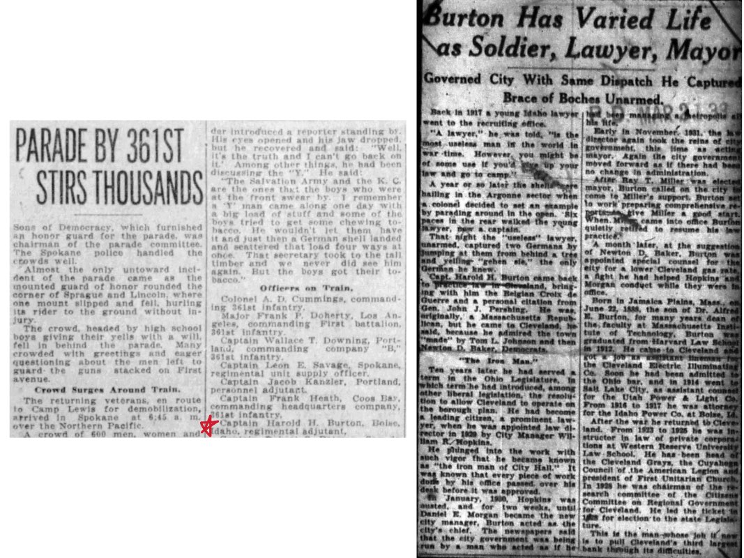 Group of SCOTUS Justice and WWI 91st ID veteran Harold Hitz Burton ...