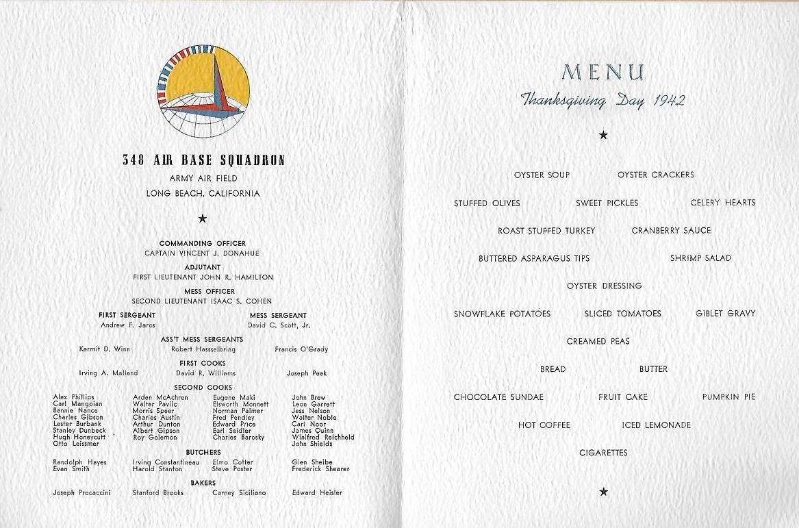 Military Thanksgiving Day Menus - Post your own here! - Page 4 ...