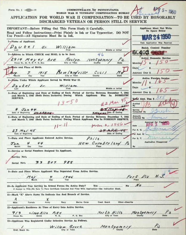 William DAUTEL jr army serial number 33807988 - FAMILY SEARCHES AND ...
