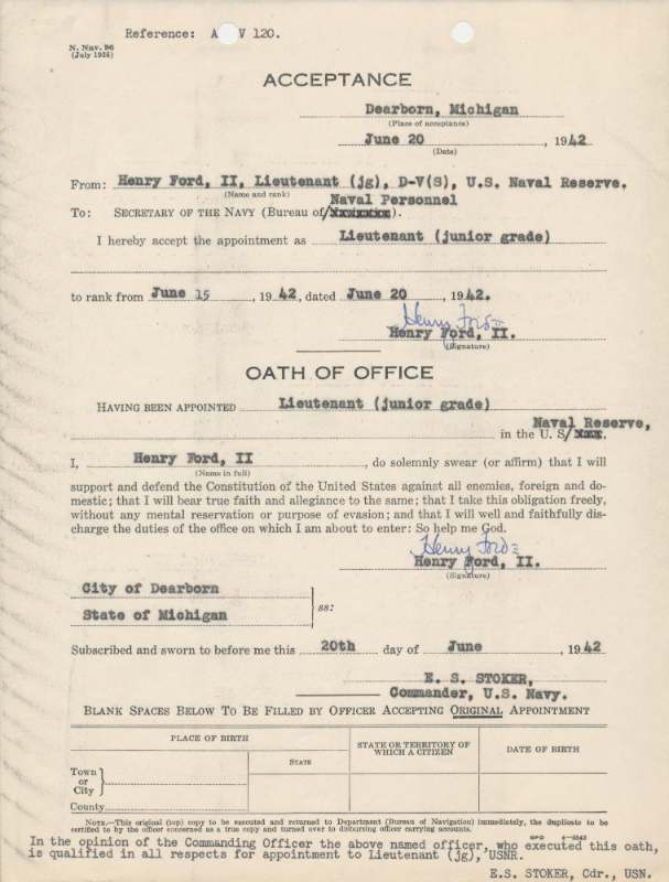 Henry Ford's Naval Legacy - Captured in Routine Paperwork - EPHEMERA ...
