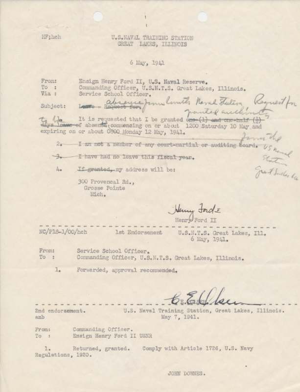 Henry Ford's Naval Legacy - Captured in Routine Paperwork - EPHEMERA ...