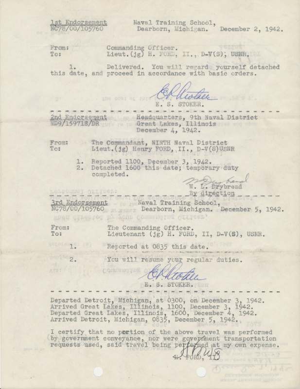 Henry Ford's Naval Legacy - Captured in Routine Paperwork - EPHEMERA ...