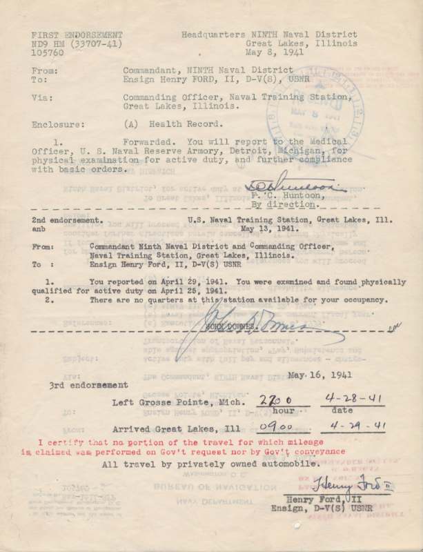 Henry Ford's Naval Legacy - Captured in Routine Paperwork - EPHEMERA ...