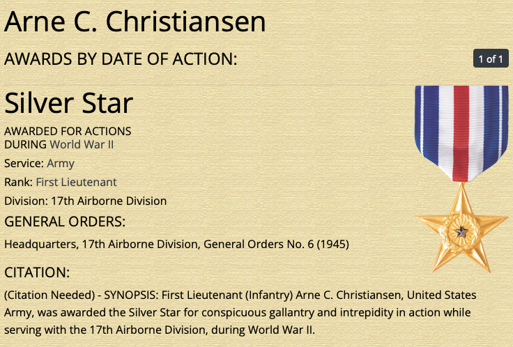 17th ABN Officer's medals - Silver Star (Dead Man's Ridge), PH (Varsity ...