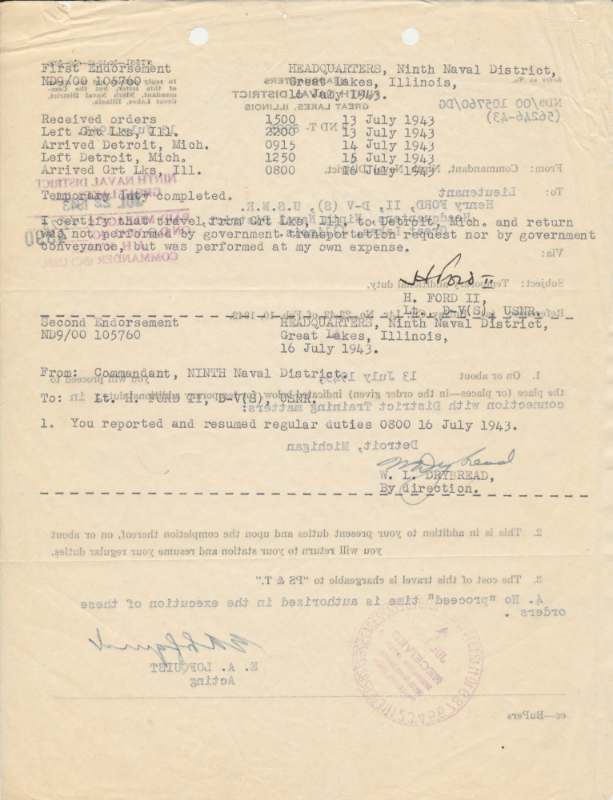 Henry Ford's Naval Legacy - Captured in Routine Paperwork - EPHEMERA ...