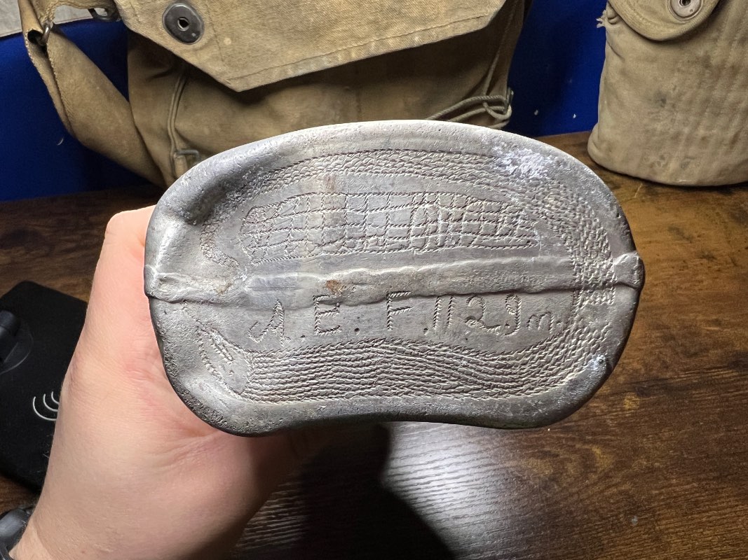 Dark and Macabre Trench Art Canteen & Gas Mask named to Robert Ray ...