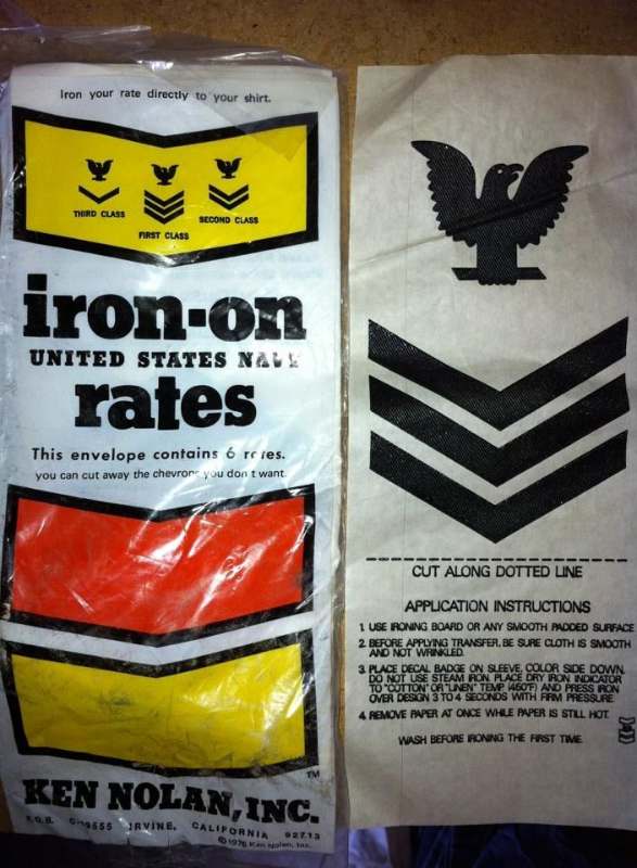 1970's Navy Iron-On Sleeve Insignia - NAVY, COAST GUARD AND OTHER SEA ...