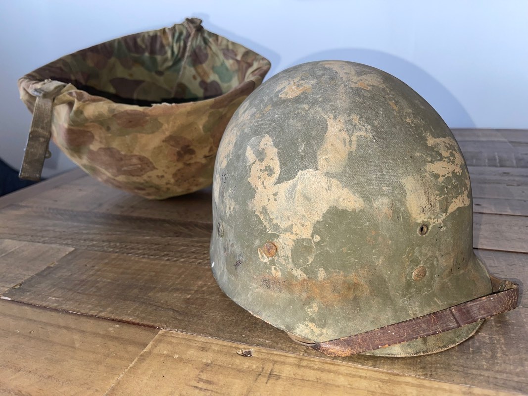 William George Clark 6th Mar Div Scout sniper helmet - M-1; M-1C & M-2 ...