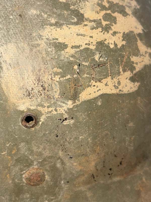 William George Clark 6th Mar Div Scout sniper helmet - M-1; M-1C & M-2 ...