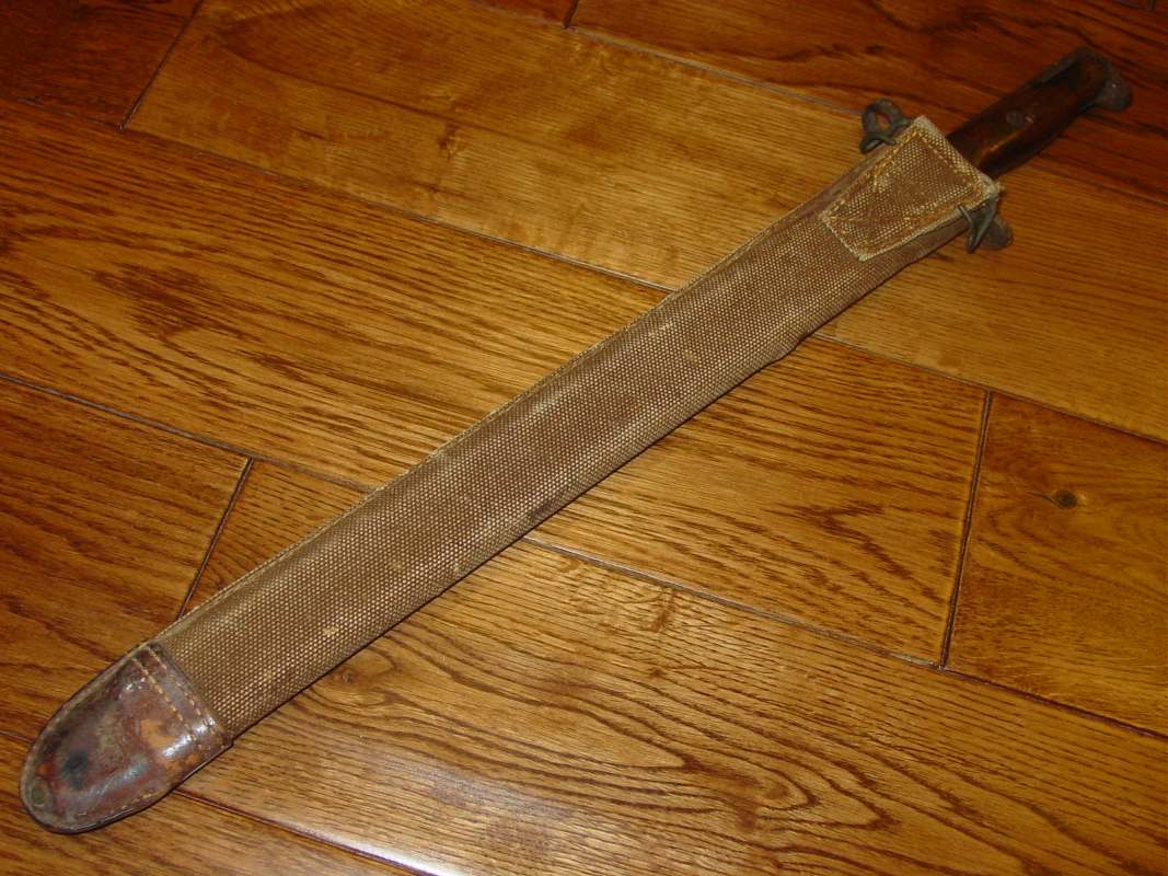 Early M1910 Olive Web scabbard with brass tube insert for the M1905 ...