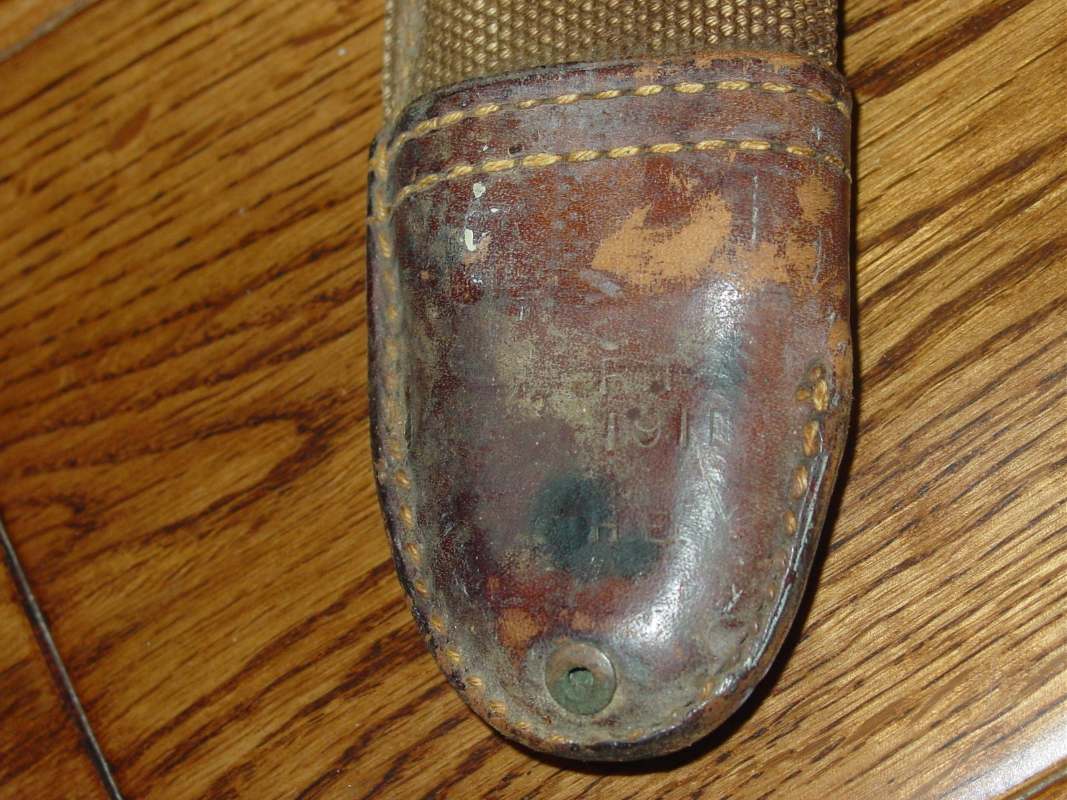 Early M1910 Olive Web scabbard with brass tube insert for the M1905 ...