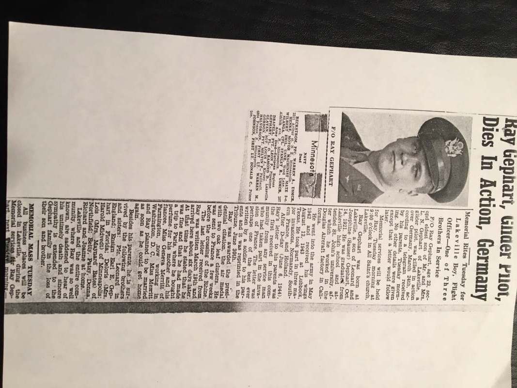 F/O Raymond D Gephart, Glider Pilot 81st Troop Carrier Squadron, 436th ...