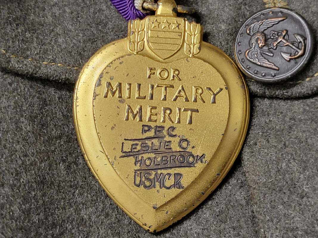 WWII USMC Purple Heart group of Leslie O. Holbrook - GROUPINGS PAGE - U ...