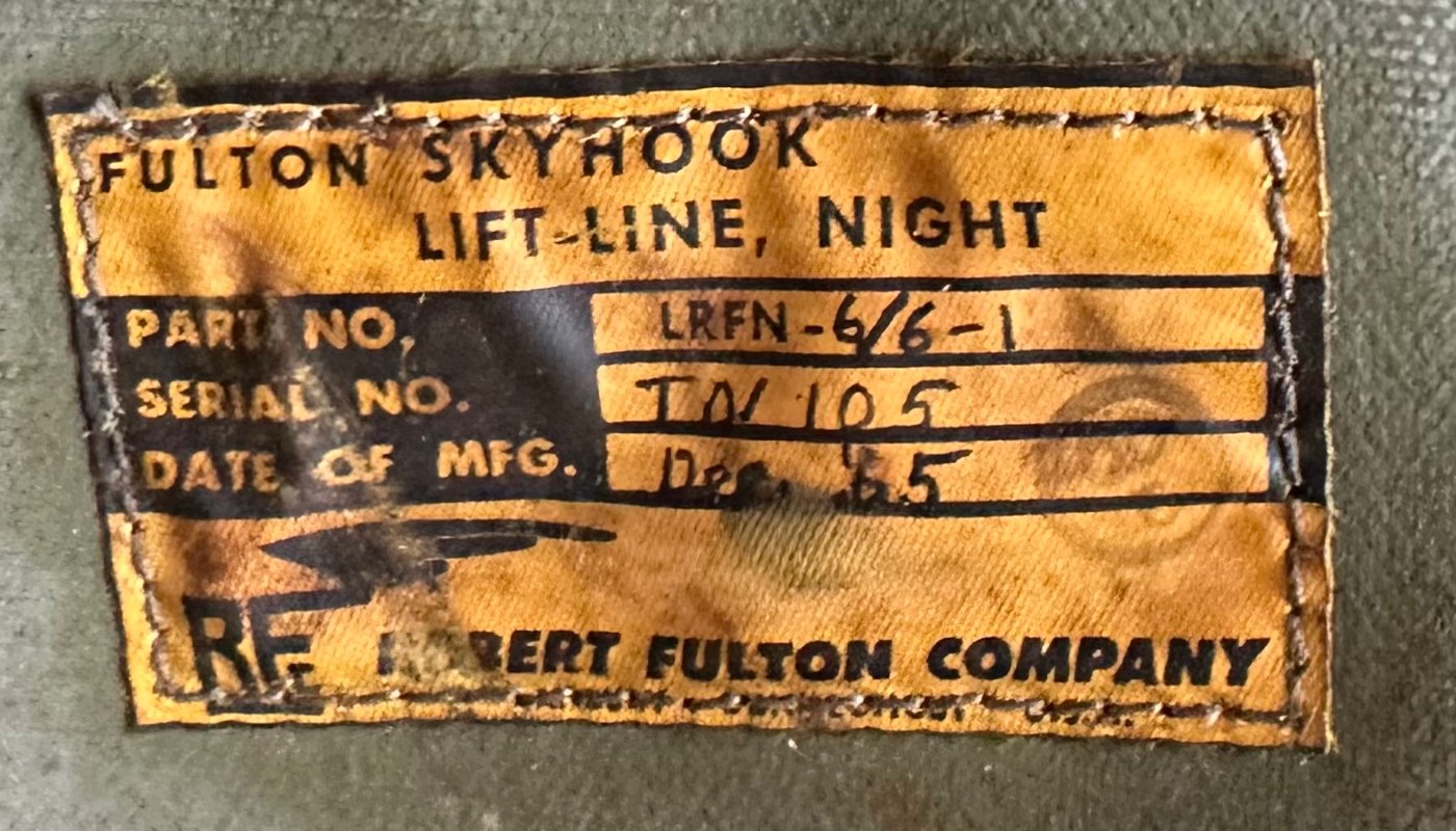 Fulton skyhook balloon bag 1965 - SURVIVAL GEAR - U.S. Militaria Forum