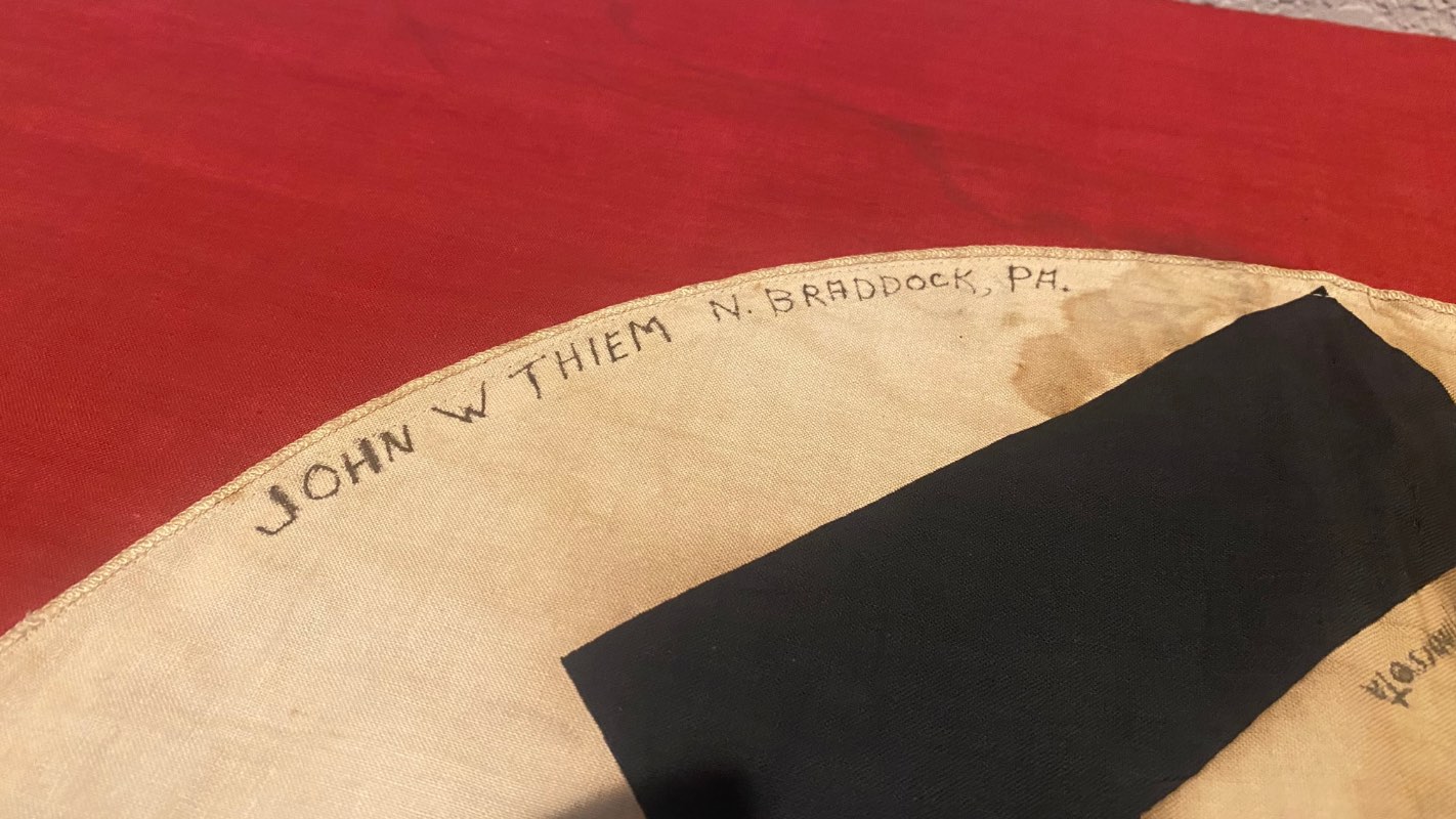 Captured German Flag with Nine American Signatures. The item, the ...