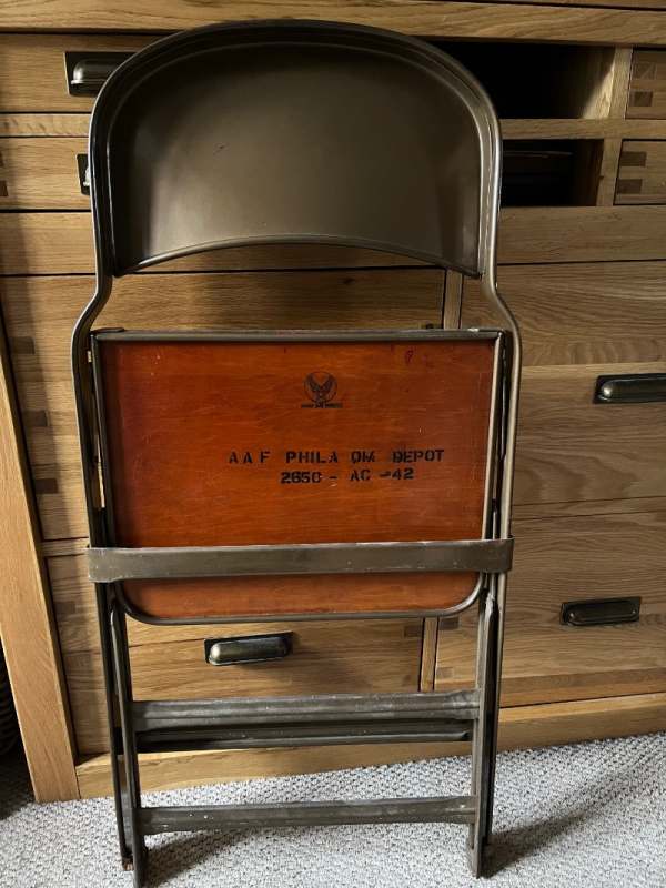 Folding Chair with USAAF stamp - authentic? - BASE/BIVOUAC/CAMP/DEPOT ...